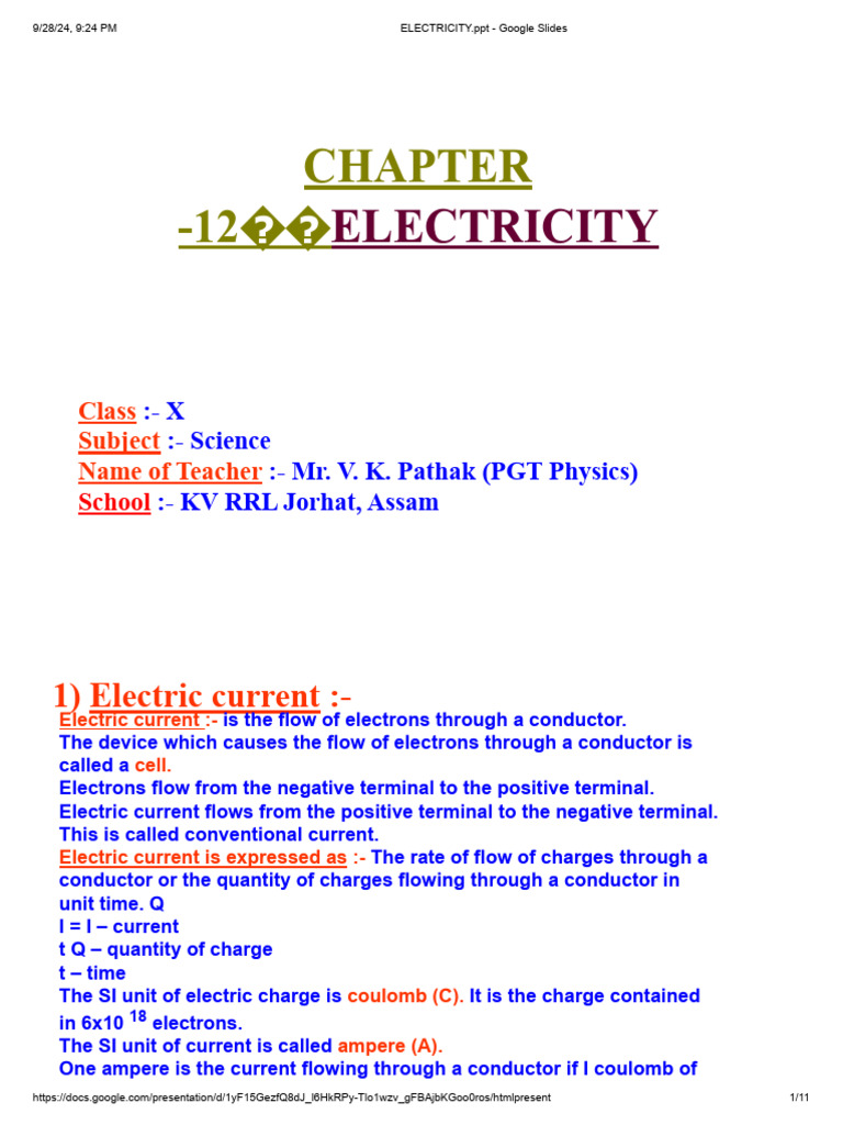 ELECTRICITY | PDF