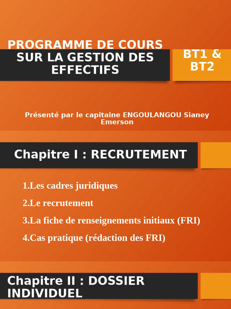 Programme de Cours Sur La Gestion Des Effectifs | PDF