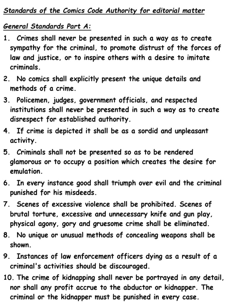 CCA Codes From 1954 | PDF