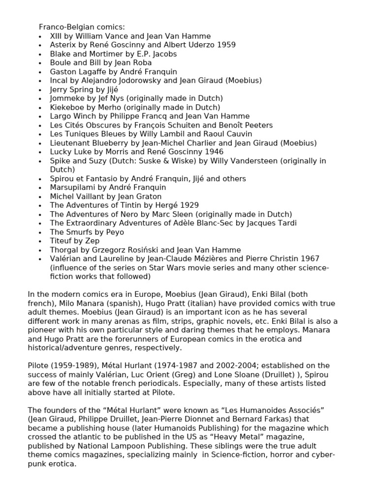 Franco Belgian Comics | PDF