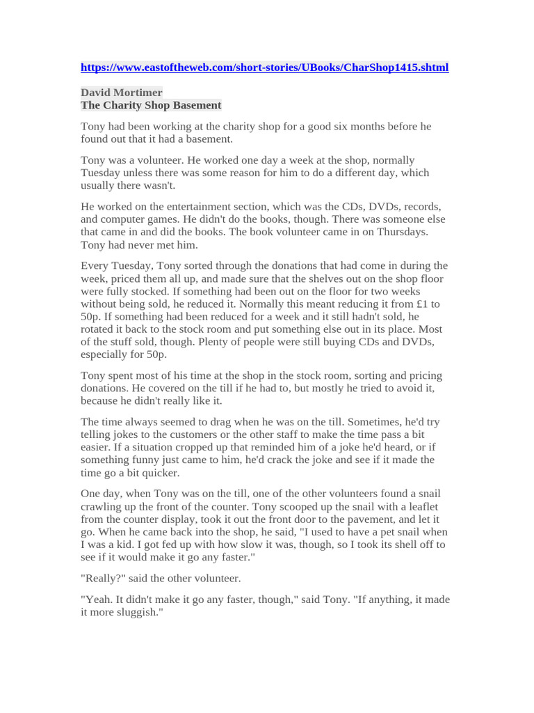 Story 3 The Charity Basement | PDF