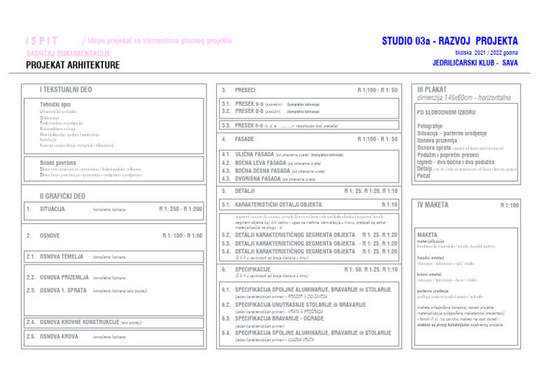 10 Studio 03a - Razvoj Projekta - Ispit - Projekat Arhitekture ...