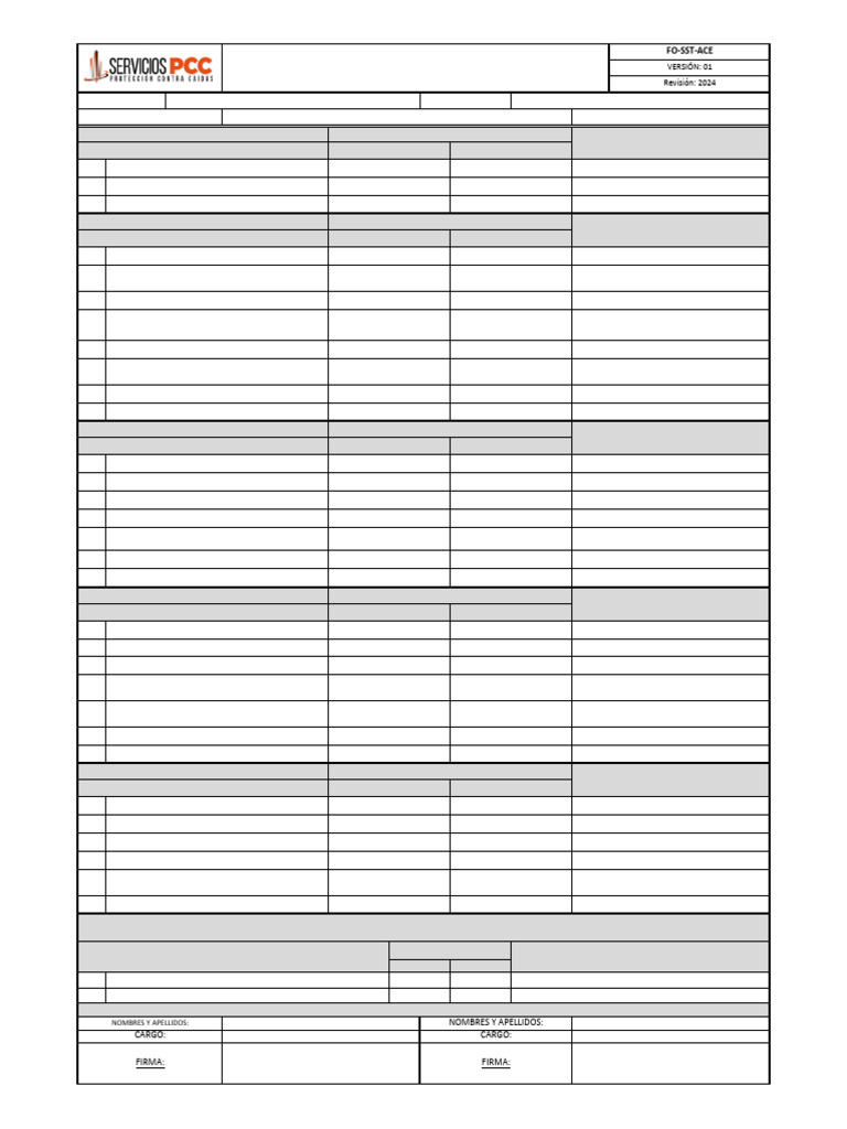 Cheklist Equipos de Poder - Servicios PCC | PDF