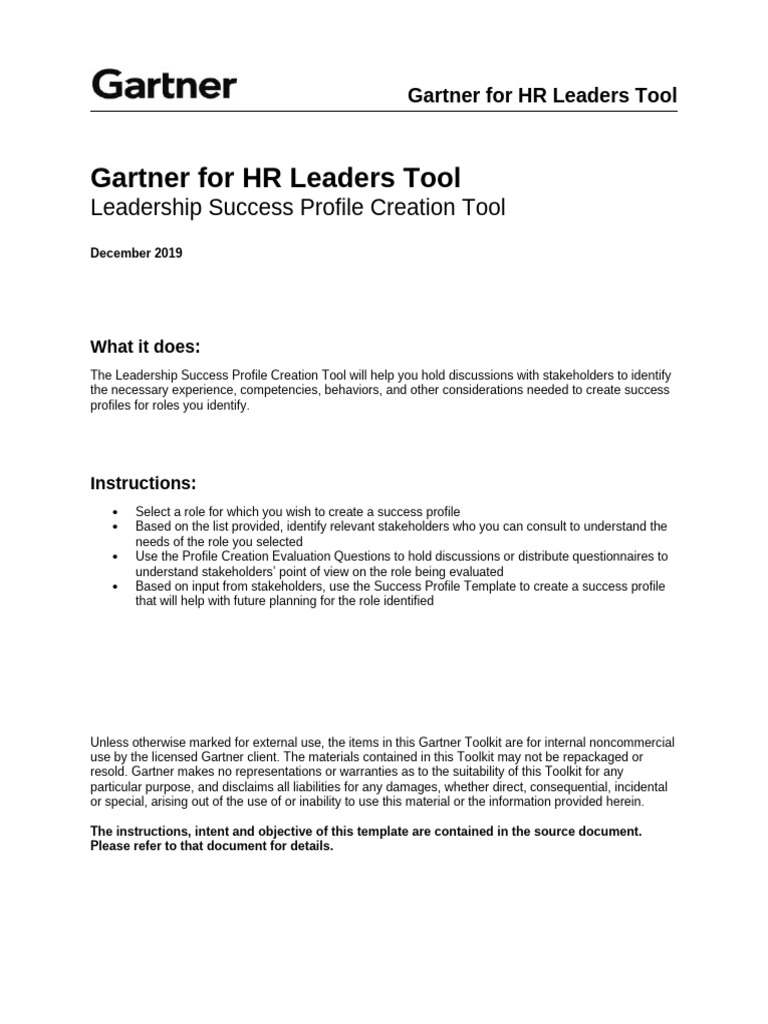 Leadership Success Profile Creation Tool | PDF | Leadership | Career ...