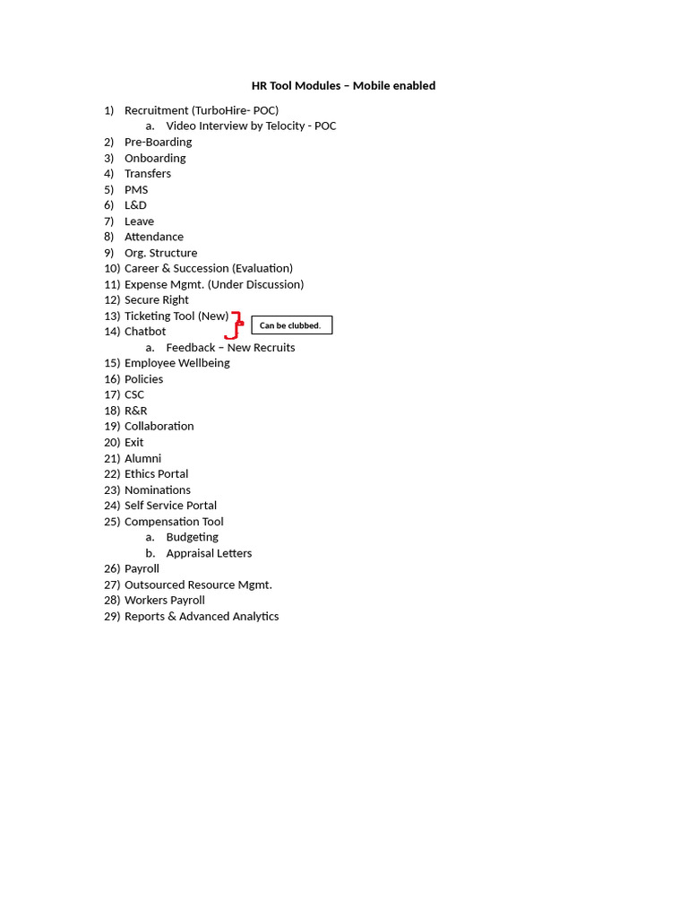 HR Tool Modules | PDF