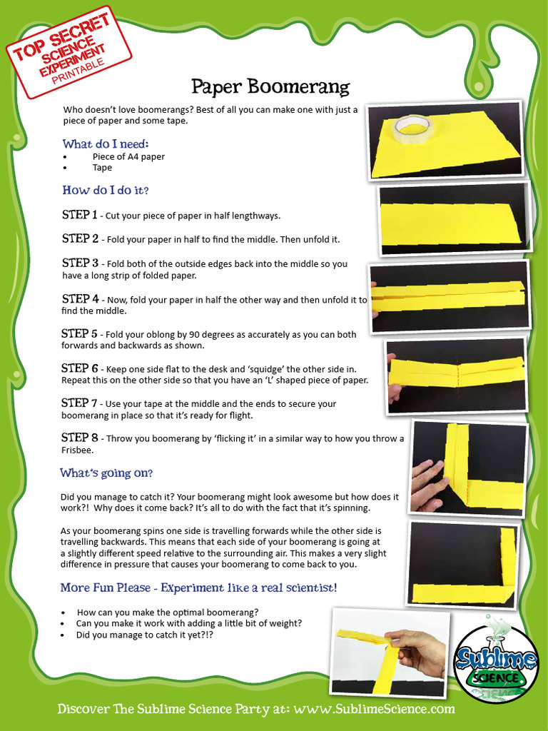 89 Printable Paper Boomerang | PDF