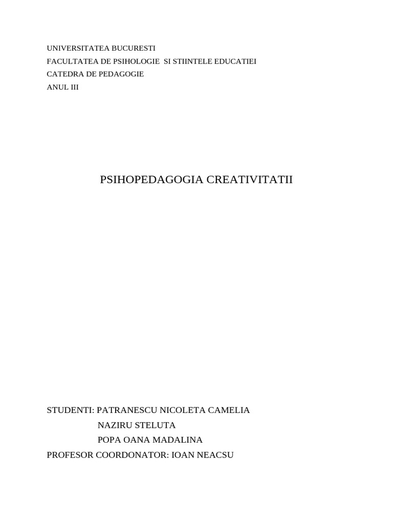 Suport Curs Creativitate | PDF