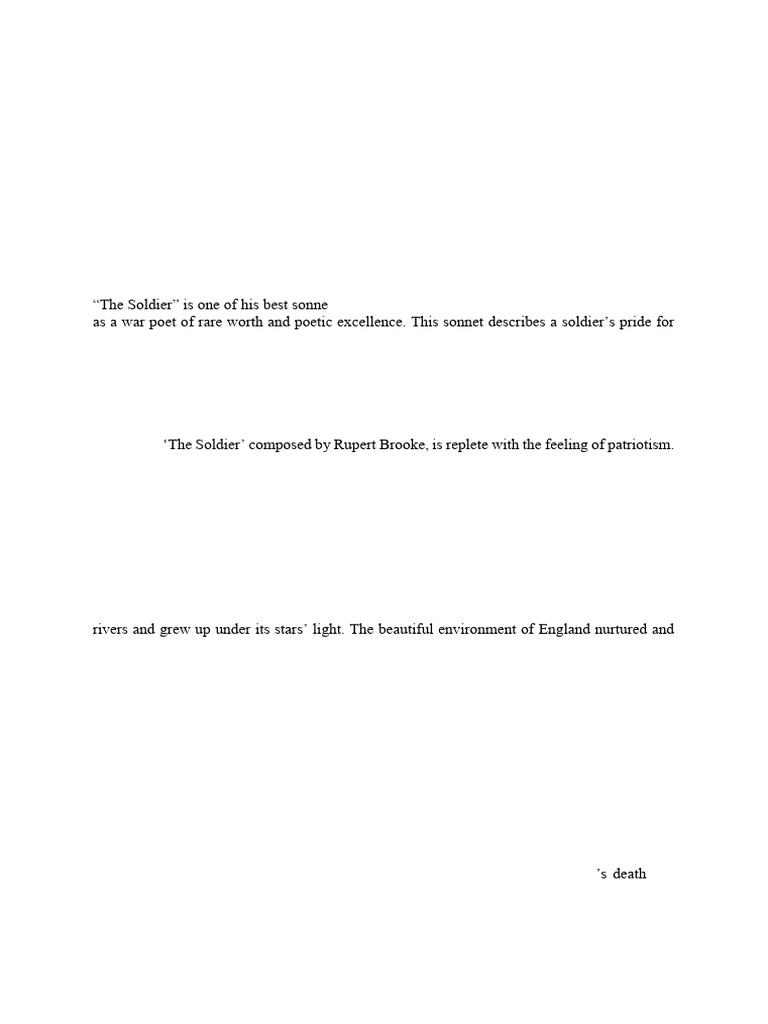 The Soldier by Rupert Brooke | PDF