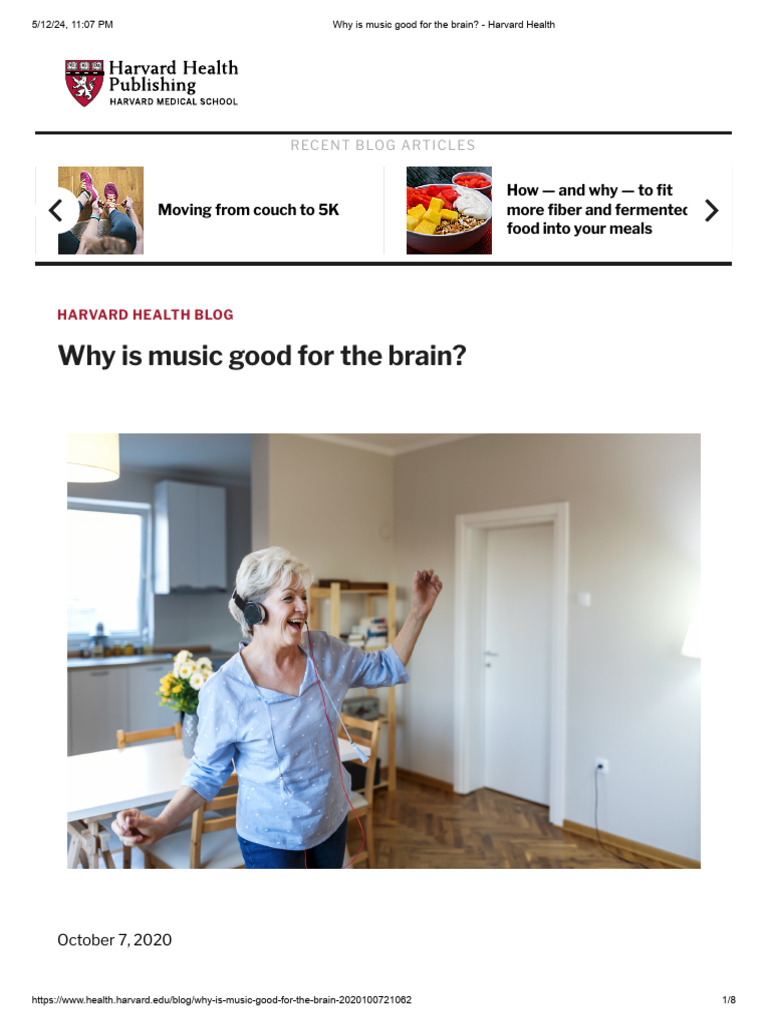 Why Is Music Good For The Brain - Harvard Health | PDF