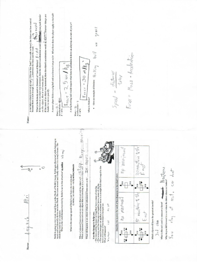 Forces and Newton's Laws Test | PDF