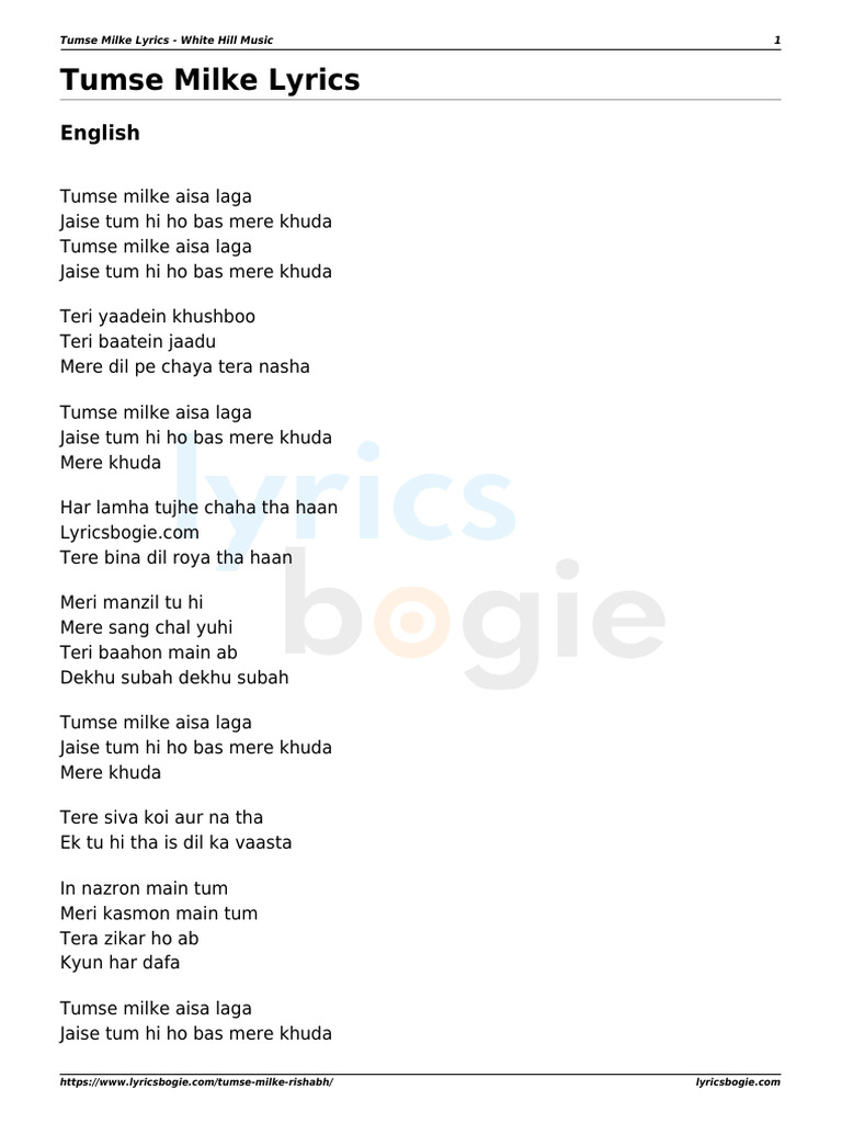 Tumse Milke Rishabh | PDF