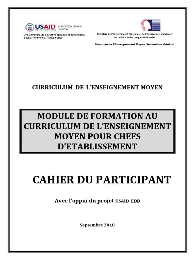 Cahier Du Participant CE | PDF