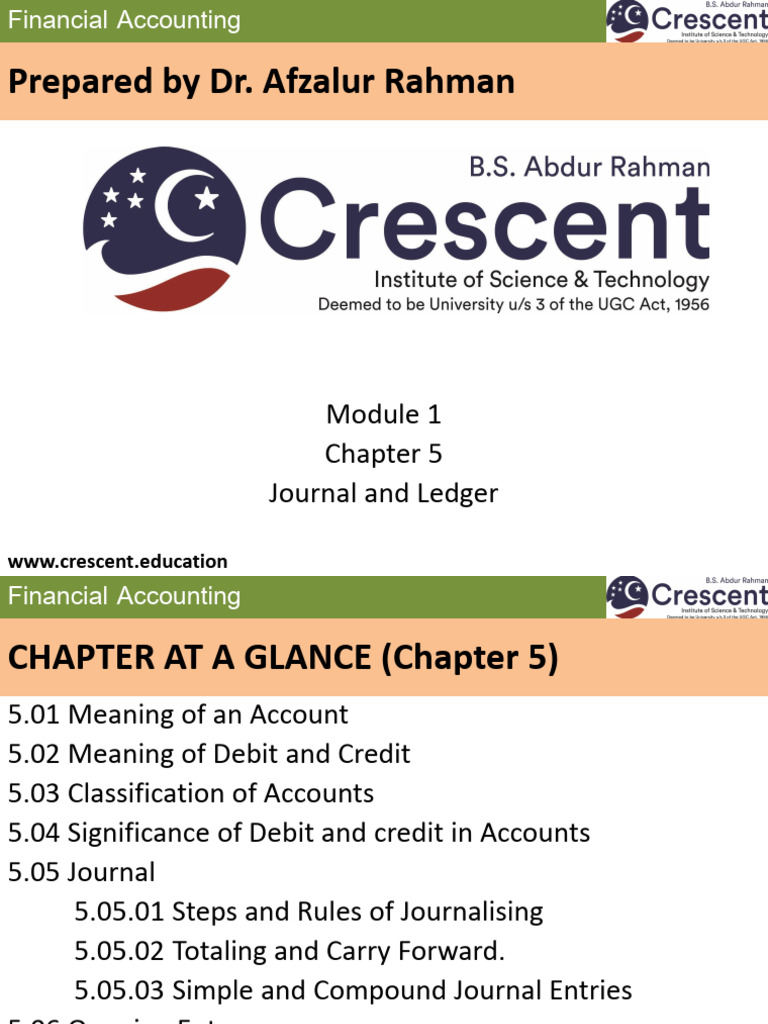 Module1 Chapter5 JournalAndLedger | PDF