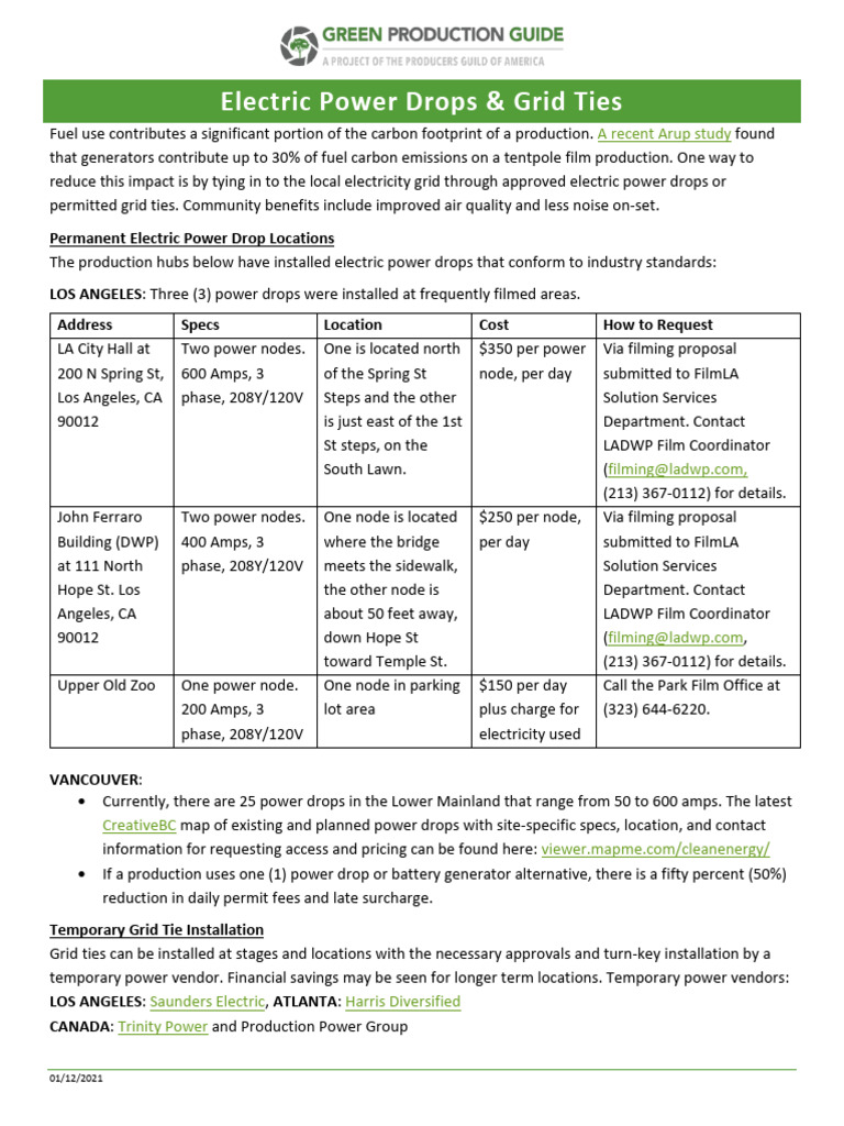 Power Drops & Grid Ties | PDF
