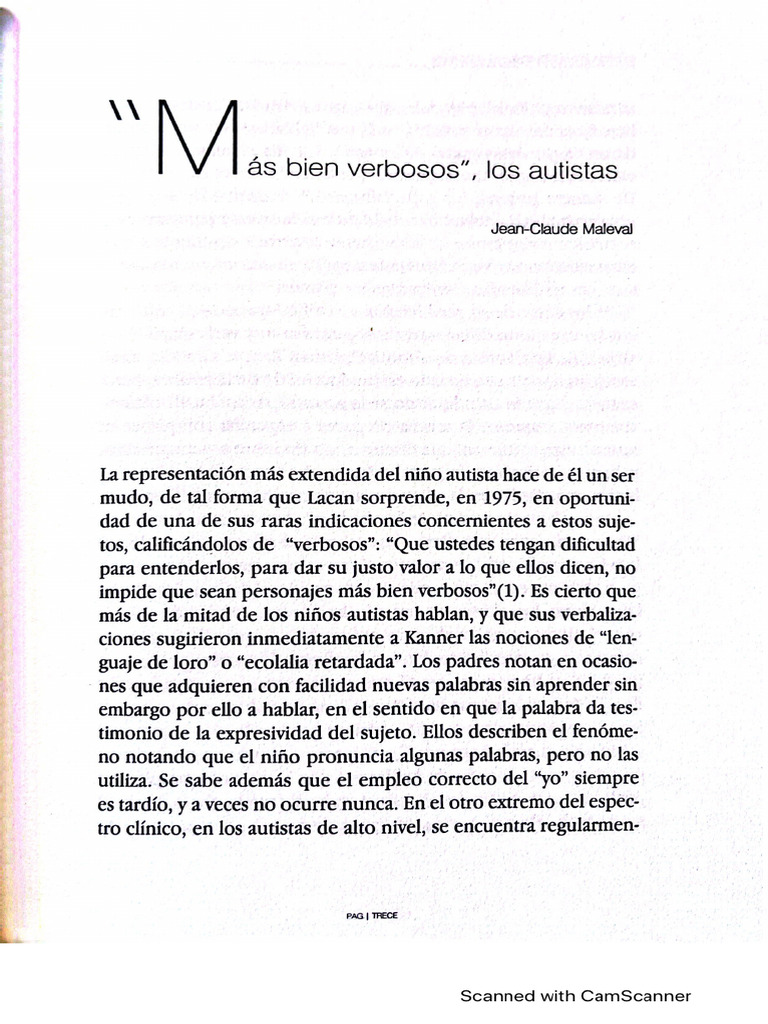 Más Bien Verbosos Los Autistas Maleval | PDF