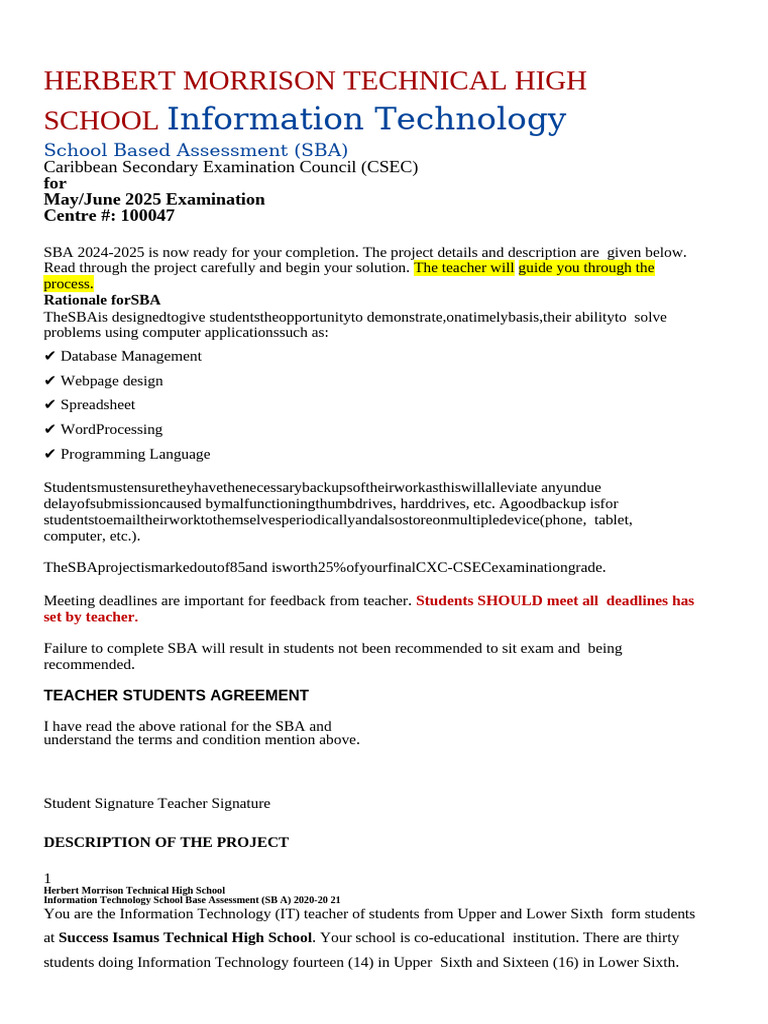 Itb Sba 2024-2025 | PDF