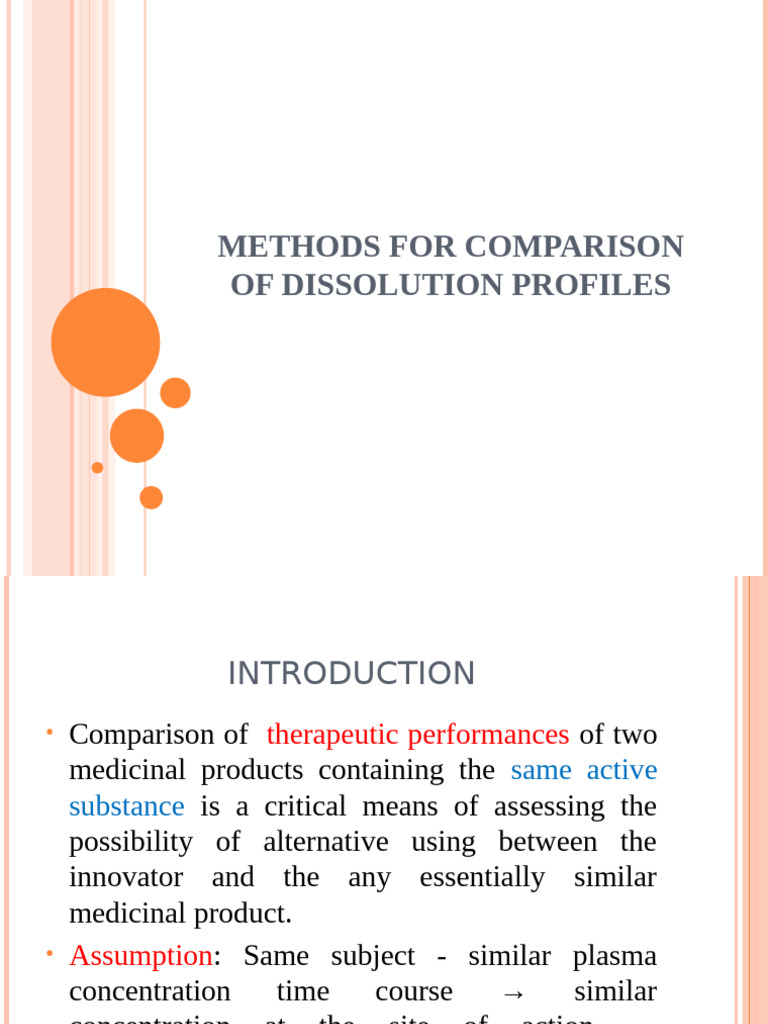 Methods For Comparison of Dissolution Profiles | PDF