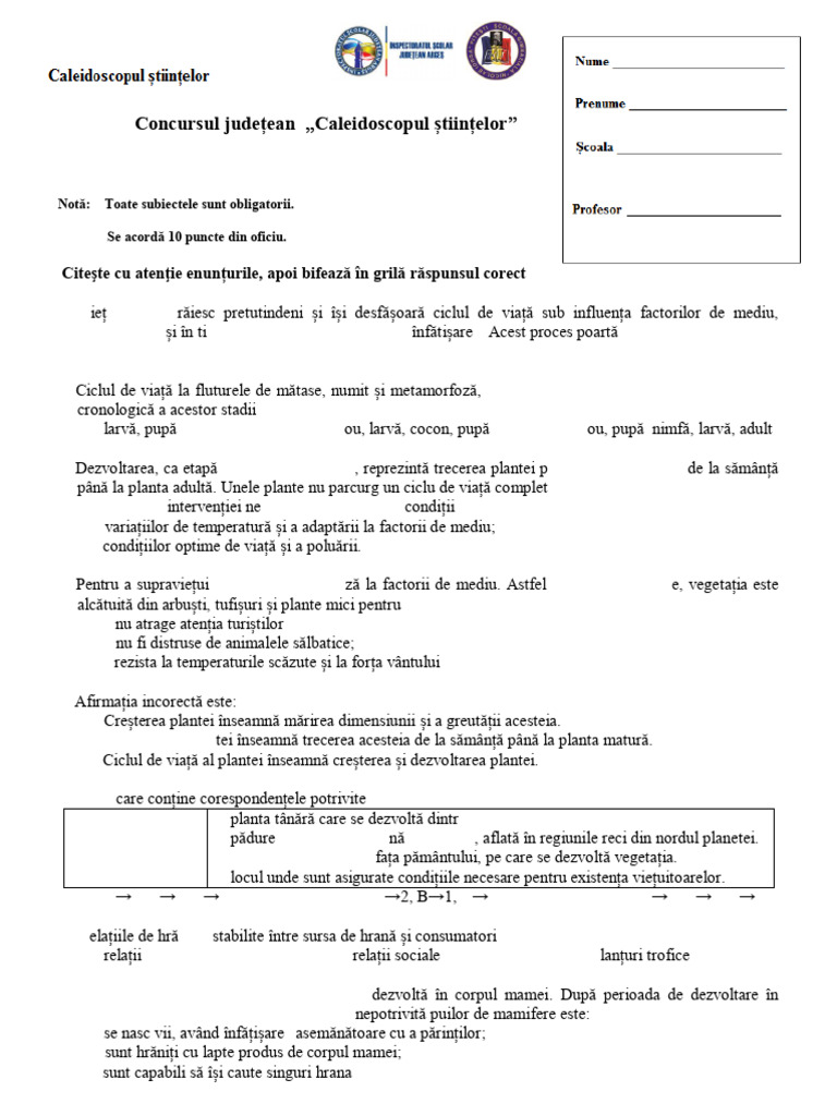 CS - 4 - 2024 Subiecte Si Barem 1 | PDF