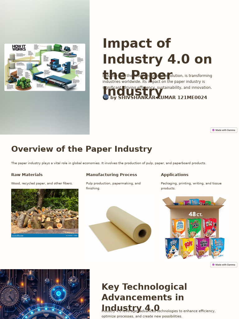 Impact of Industry 40 On The Paper Industry | PDF