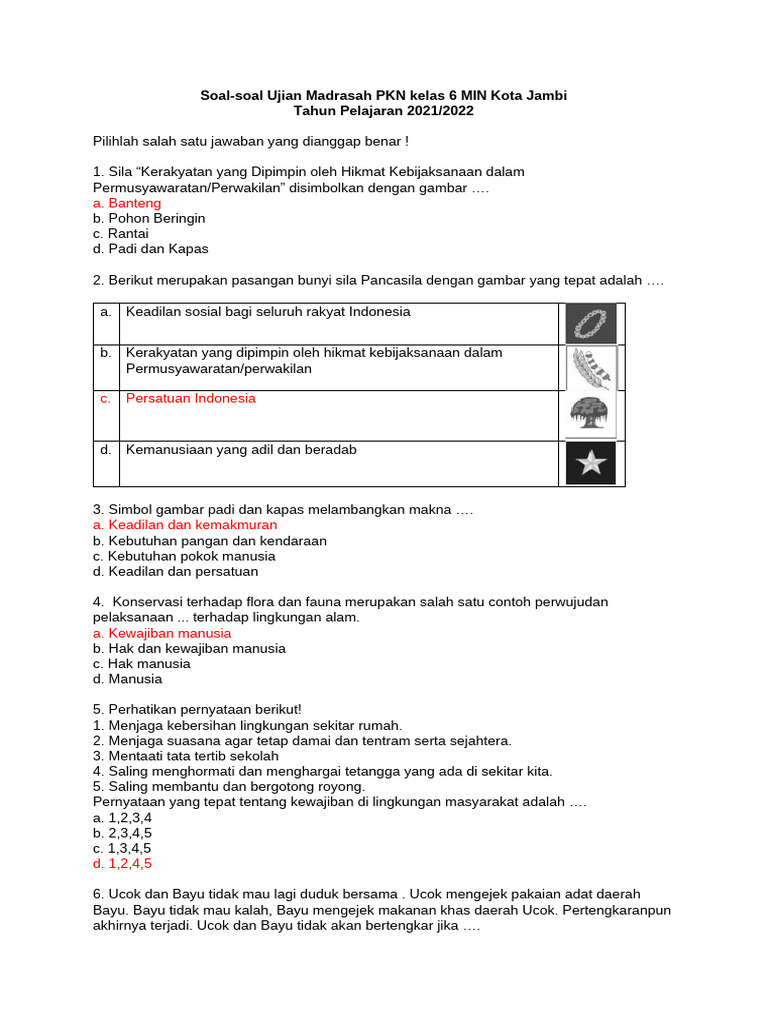Soal Um PKN Ulfi | PDF