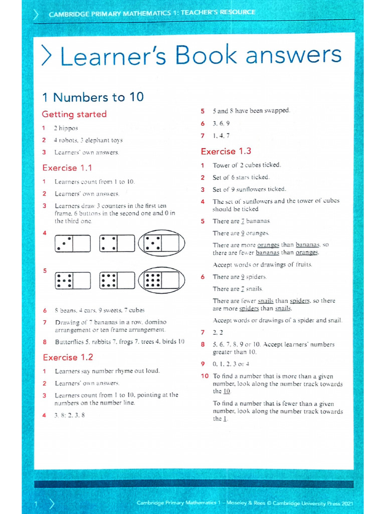 Maths 1 LB Ans | PDF