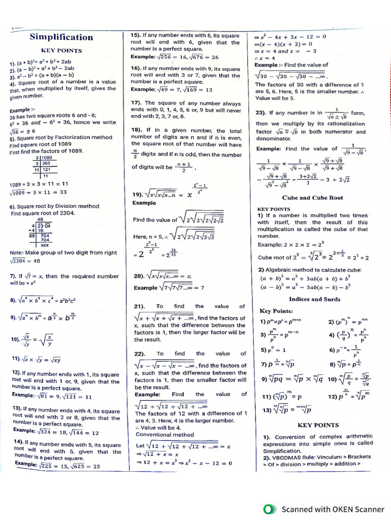 SSC GD Simplification Pyq | PDF