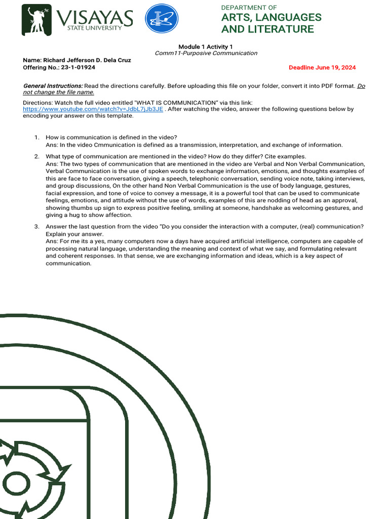 Module 1 Activity 1 - Dela Cruz | PDF