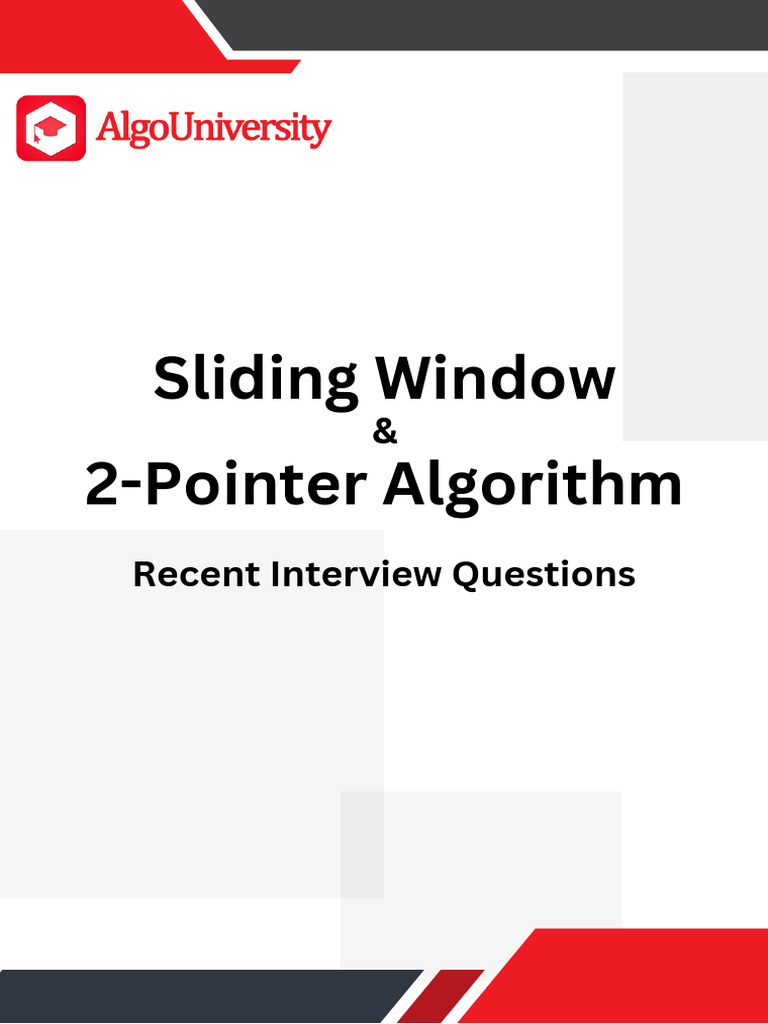 Sliding Window and Two-Pointer Techniques | PDF | String (Computer ...