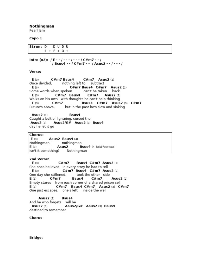 Pearl Jam - Nothingman | PDF