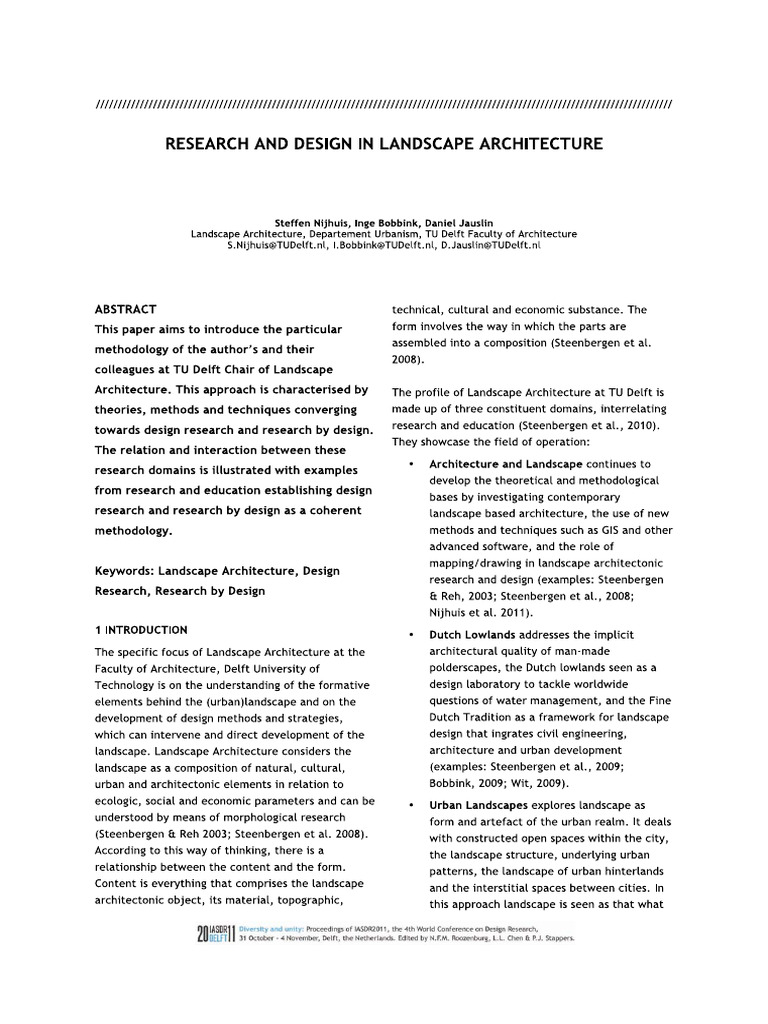 Research and Design in Landscape Archite | PDF