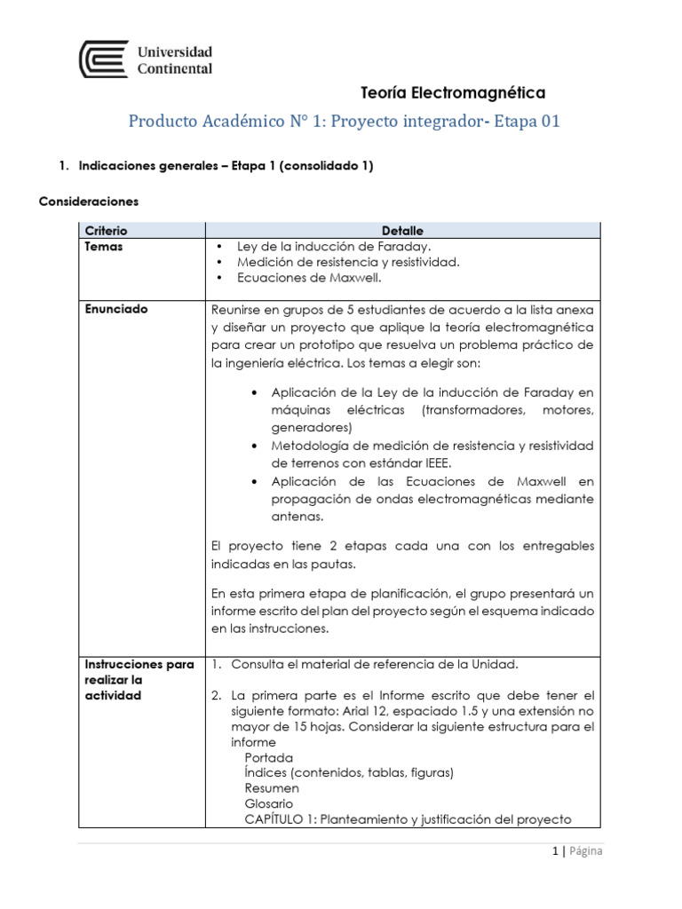 Producto Académico 1 - Proyecto Integrador - Etapa 1.Vf | PDF