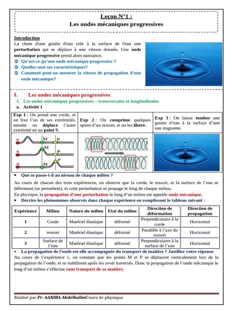 Lecon Phy 1 | PDF