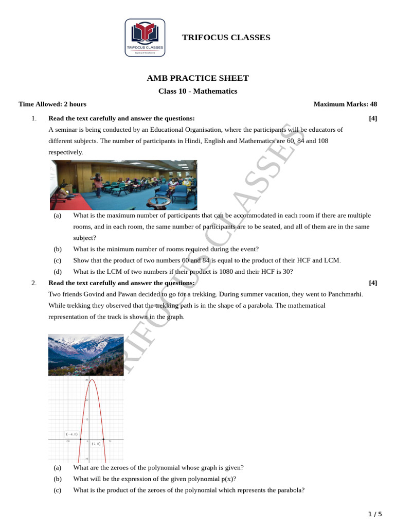 Amb Pratice Sheet Question | PDF | Factorization | Mathematical Concepts