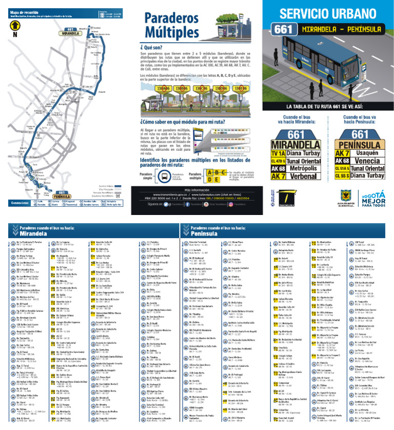 Plegable ruta 661 SITP | PDF