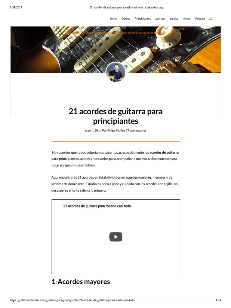 21 Acordes de Guitarra para Tocarlo Casi Todo. Apréndelos Aquí | PDF