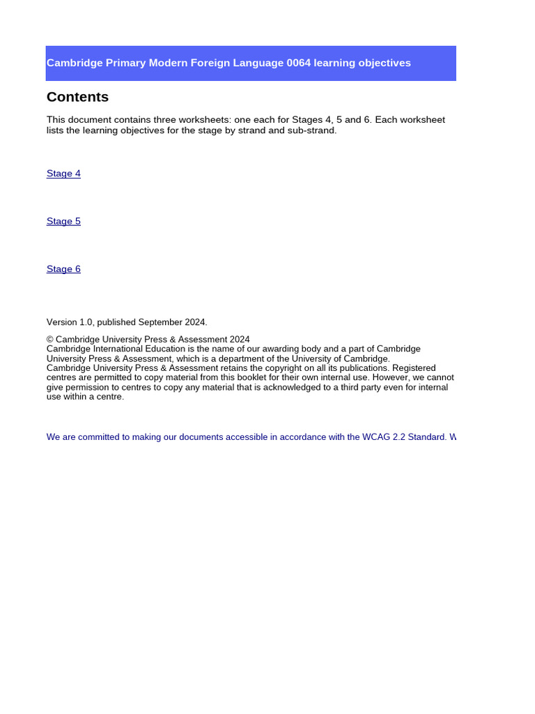 0064 Primary Modern Foreign Language Learning Objectives Only - tcm142-719273 | PDF