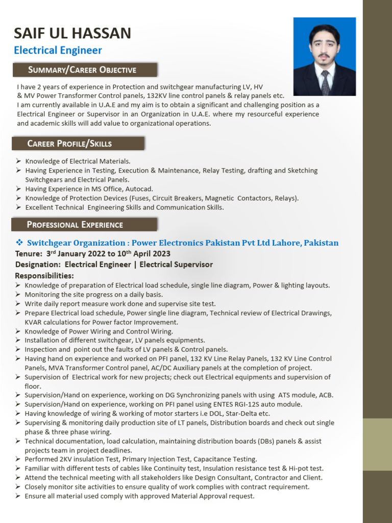Engr Saif Ul Hassan CV | PDF