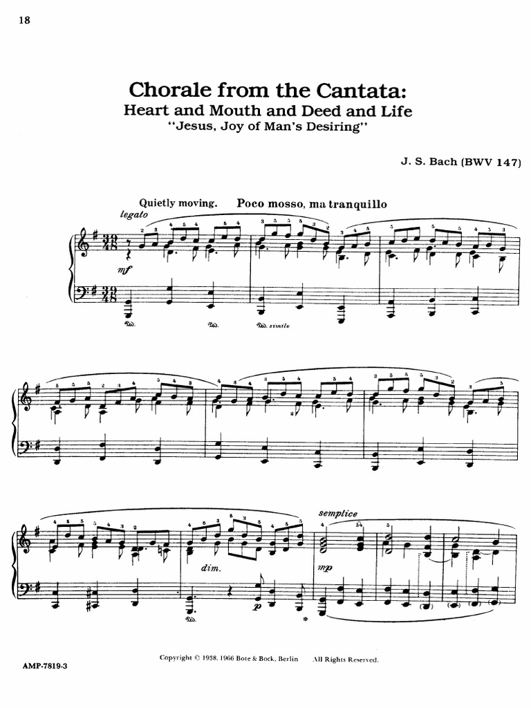 Bach Kempff Cantata 147 | PDF