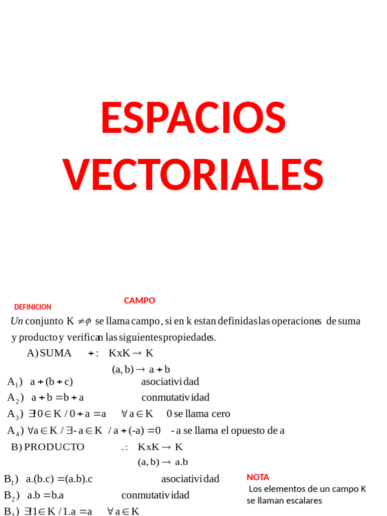 Espacios Vectoriales | PDF