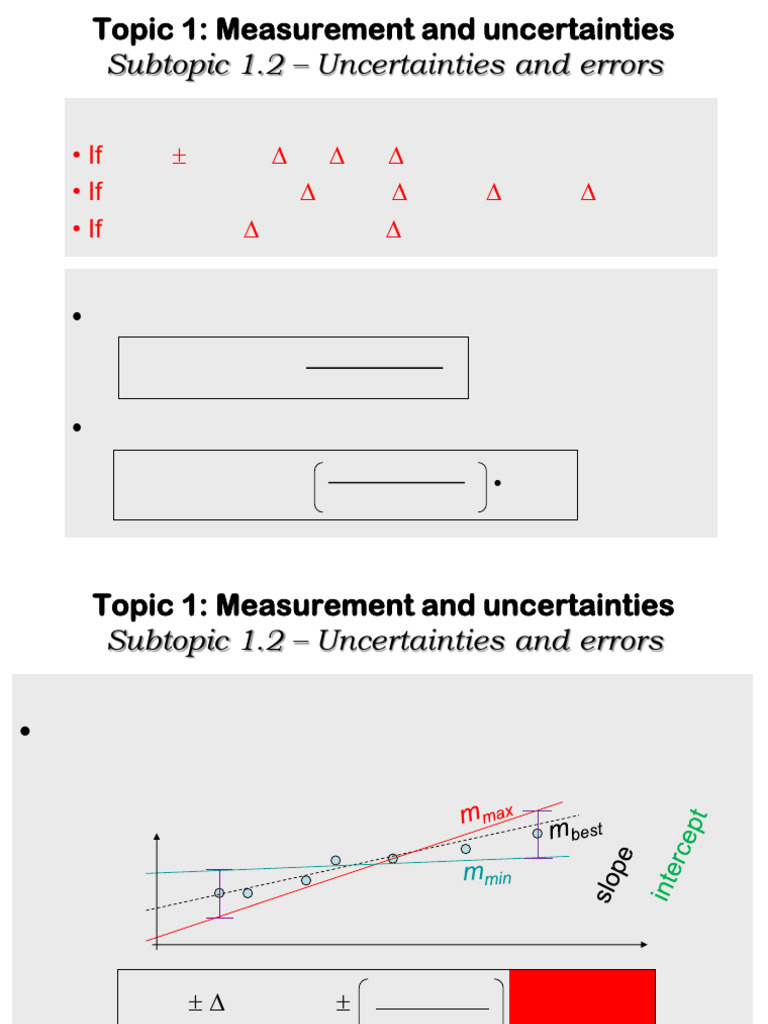 Subtopic 1.2 - Uncertainties and Errors (Formula) | PDF