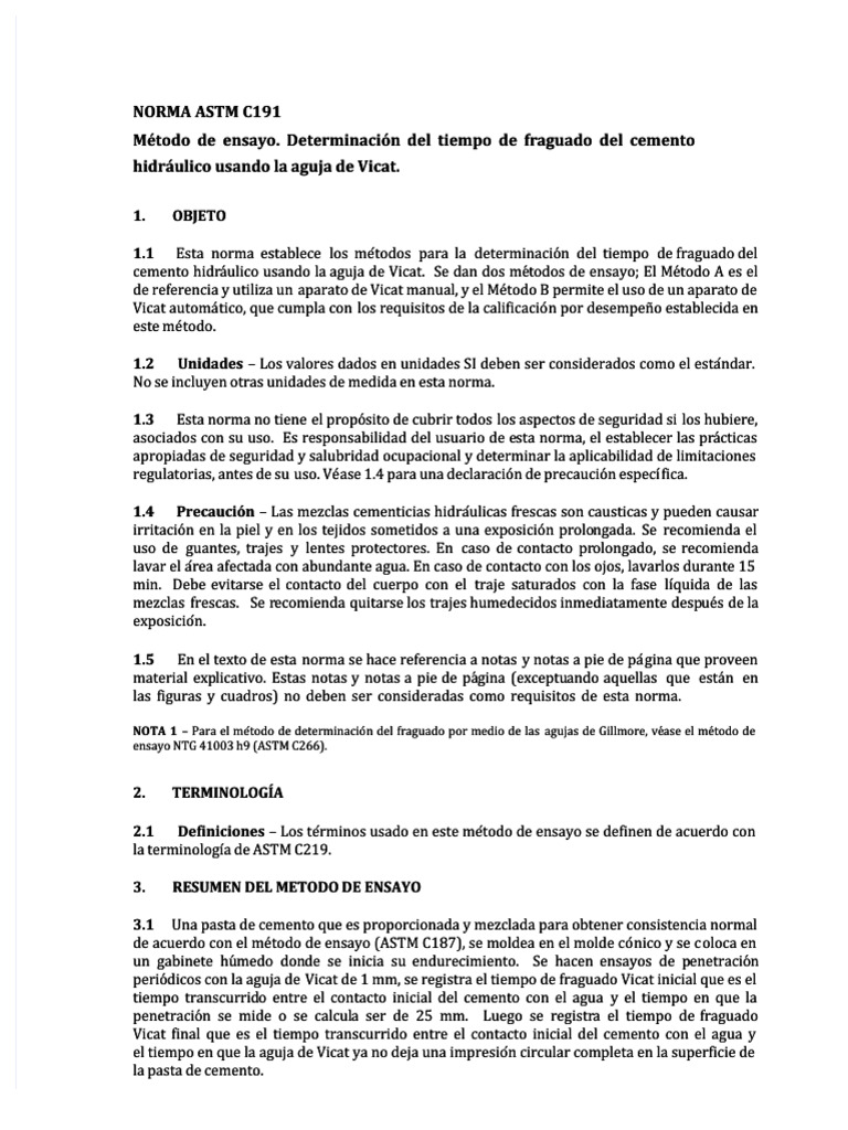 Determinación del Tiempo de Fraguado | PDF
