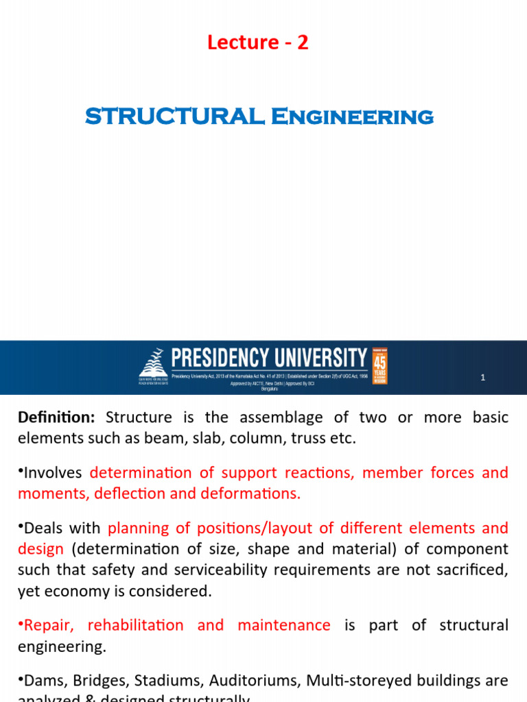 CIV1008 Lecture 2 - Structural Engineering | PDF