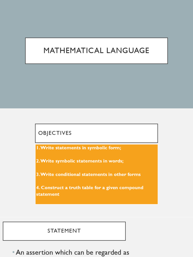 Mathematical Language | PDF