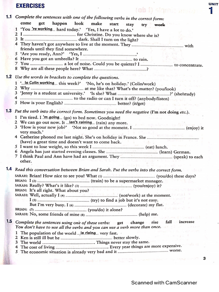 Present Simple, Present Continuous Inter | PDF