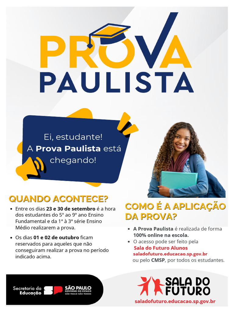 Prova Paulista 3º Bi - Folder Divulgação | PDF