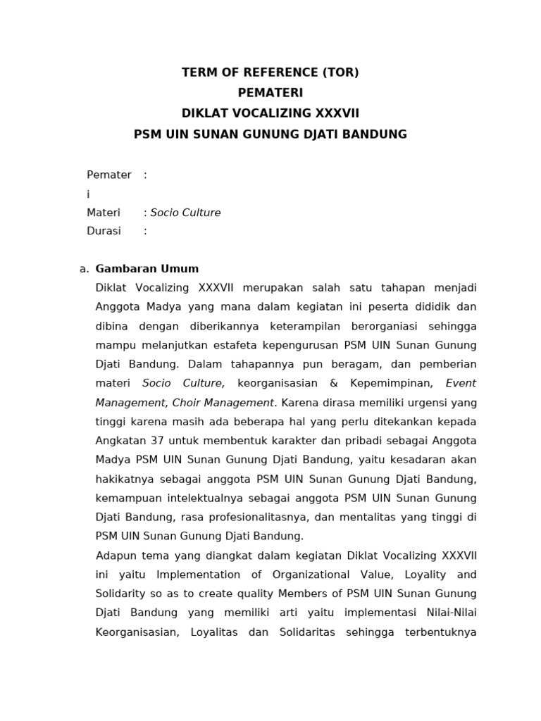 Tor Pemateri - Socio Culture | PDF