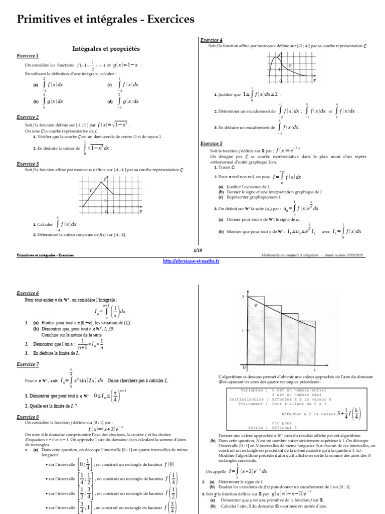 Chapitre7-Integrales Et Primitives | PDF