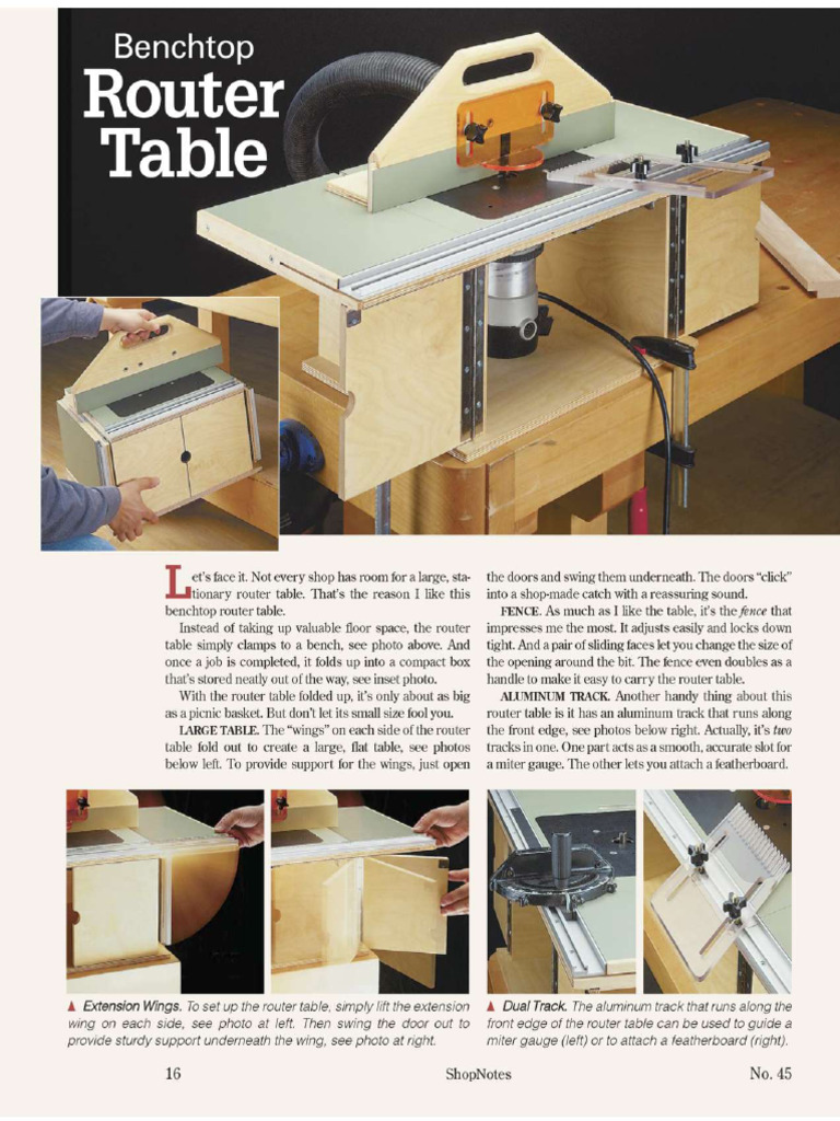 Copia de ROUTER TABLE BENCH TOP | PDF