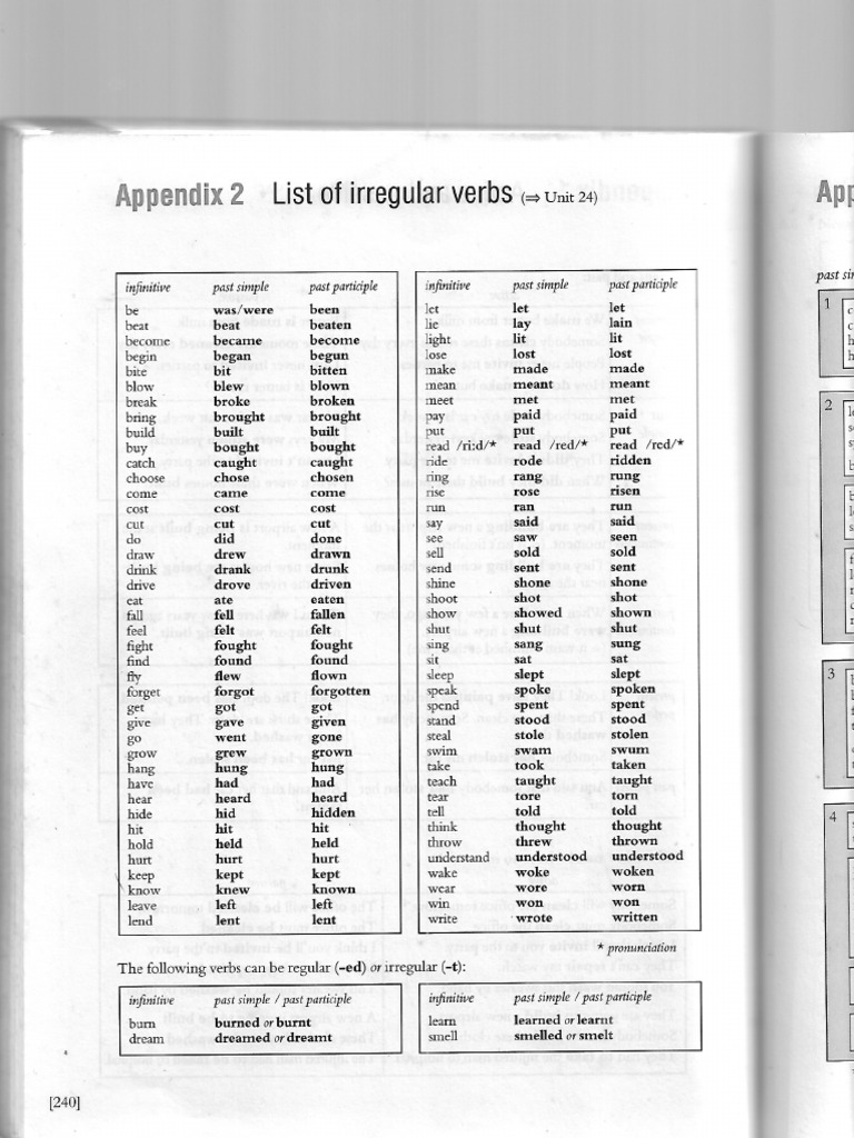 Irregular Verbs | PDF