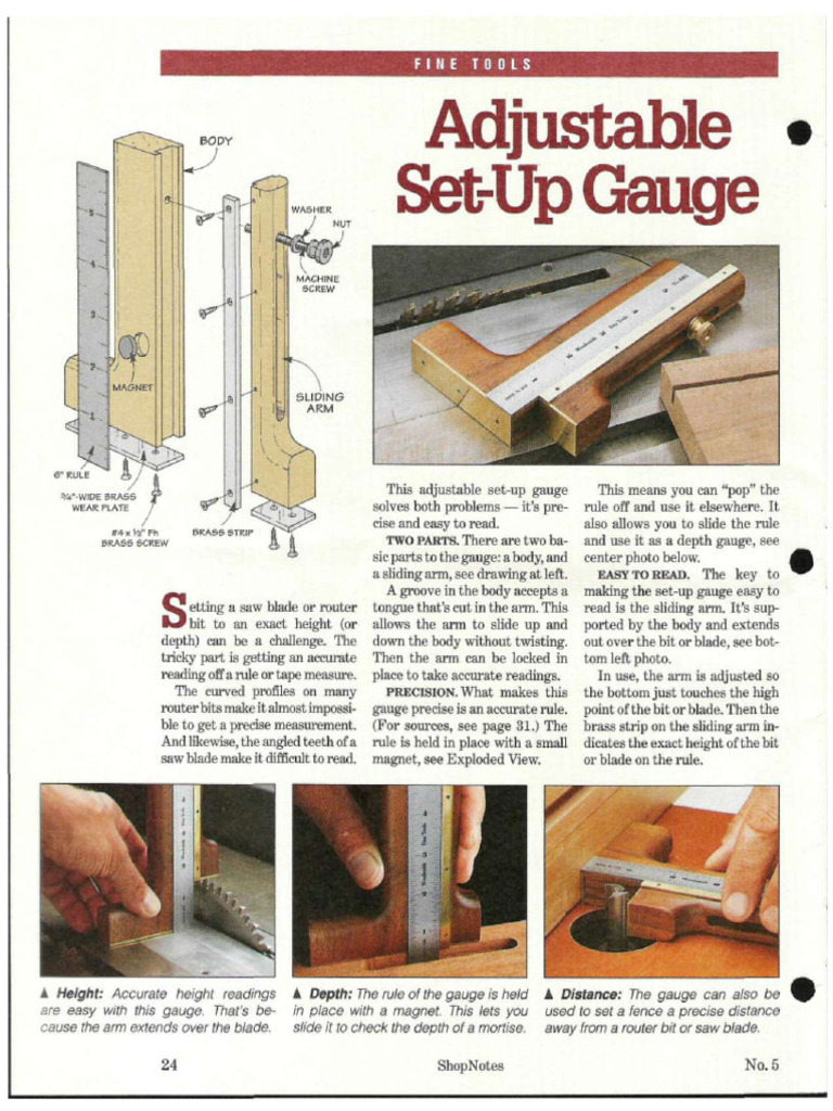 Adjustable Set Up Gauge | PDF